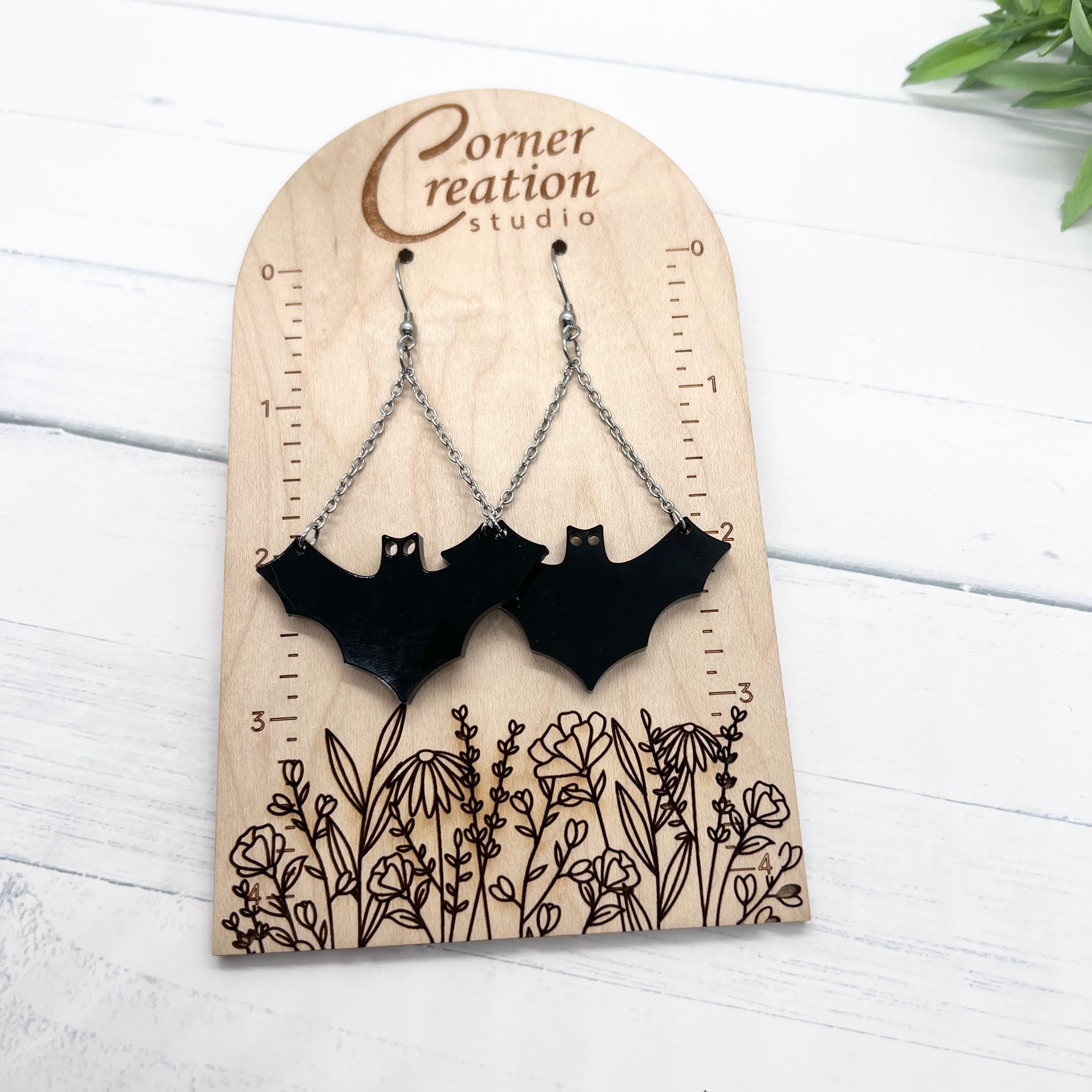 Bat Chain Earrings – CornerCreationStudio